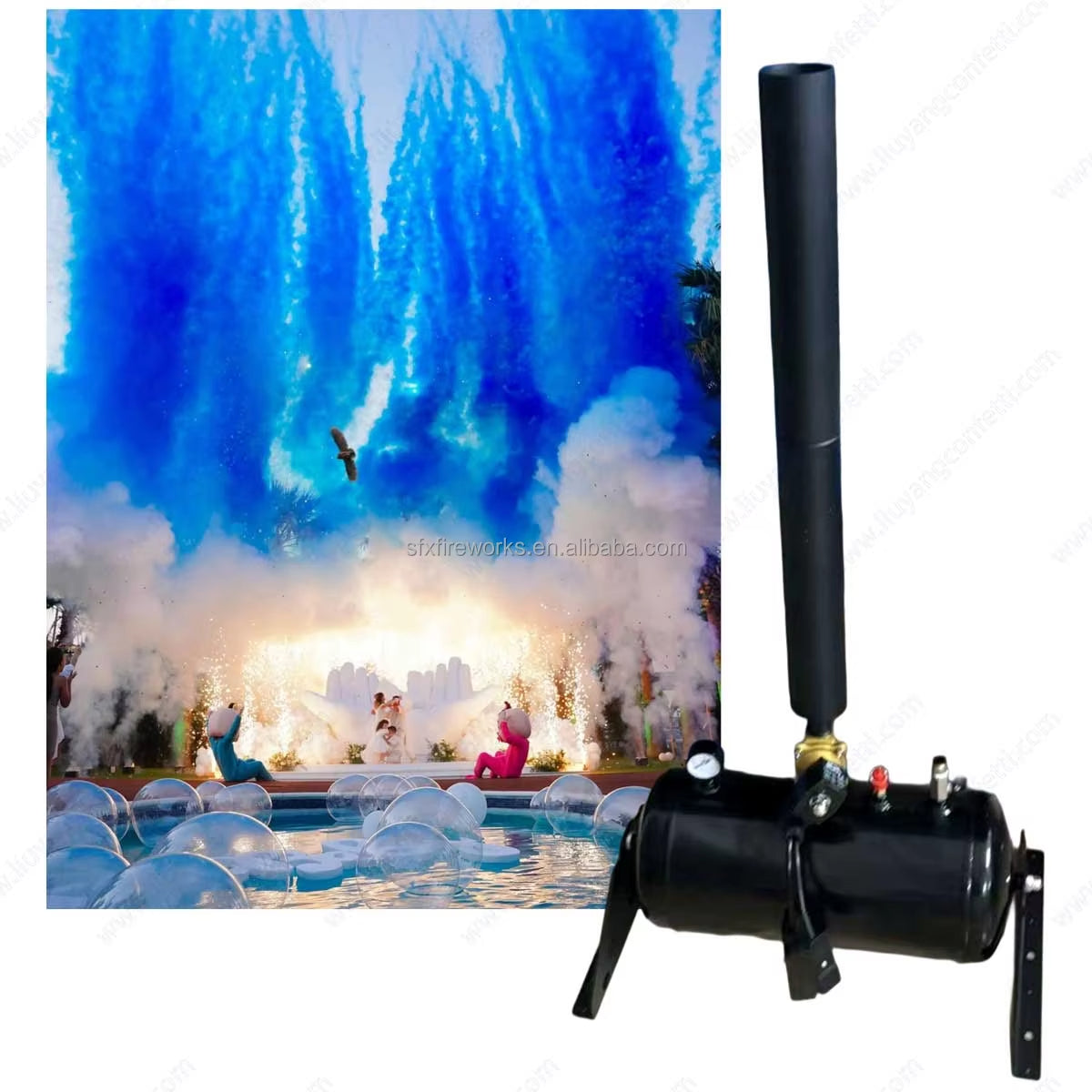 Large Capacity Color Powder Cannon - Dual Control (Manual & Wireless R