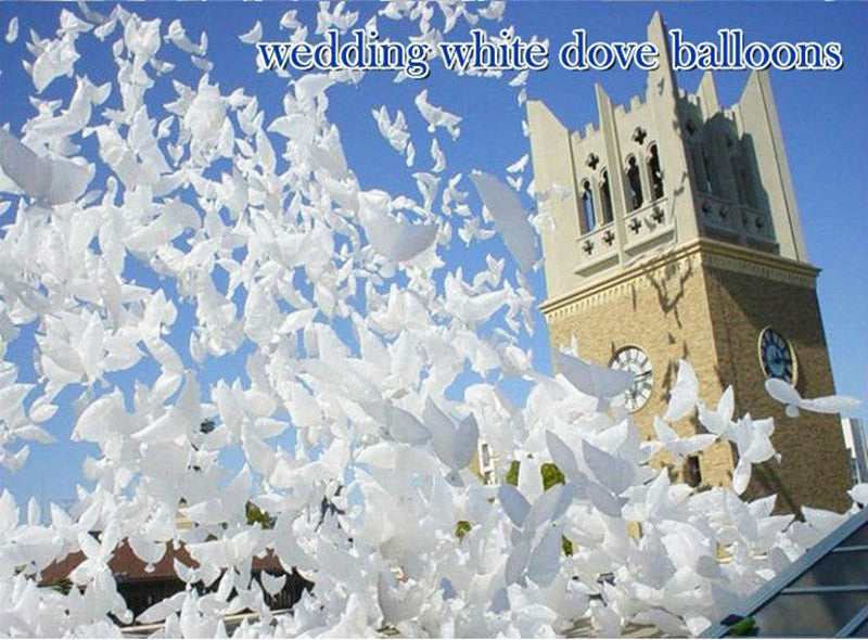 50pcs Big Size 105x50cm Helium Pigeon Wedding Balloon Eco Flying White