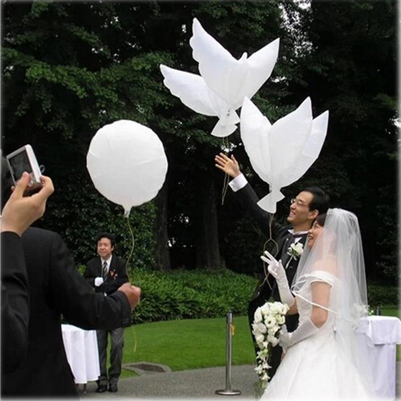 50pcs Big Size 105x50cm Helium Pigeon Wedding Balloon Eco Flying White